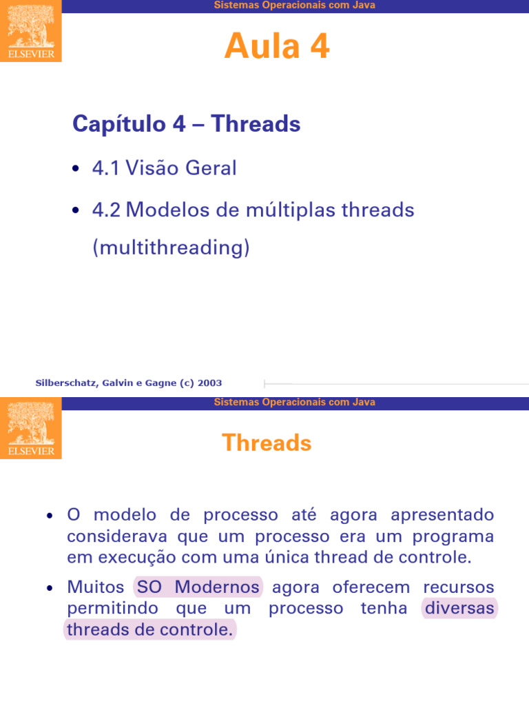 Aula 04 - Threads | PDF | Thread (informática) | Sistema operacional