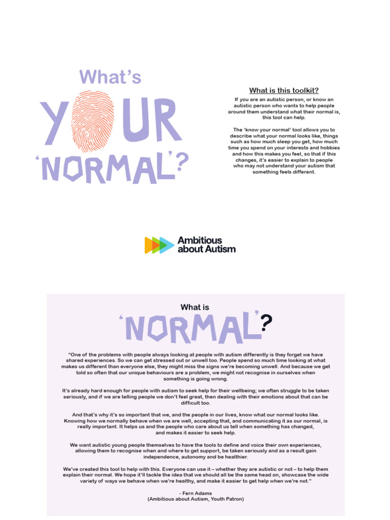 Ambitious About Autism Know Your Normal Toolkit | Download Free PDF ...