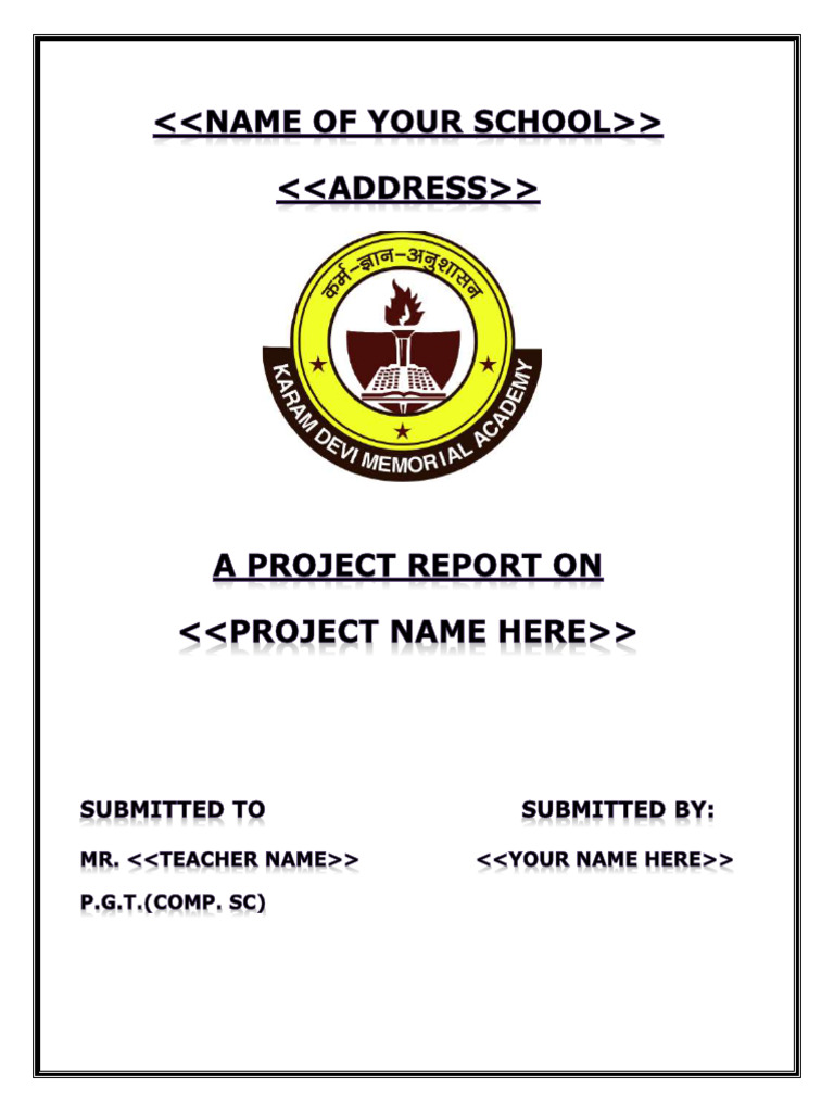 CS Project Report Template | PDF | Career & Growth