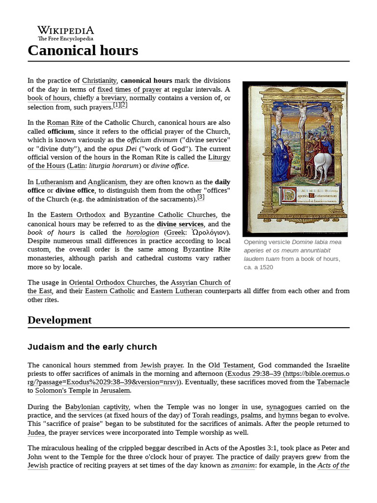 Canonical_hours | PDF | Worship | Prayer