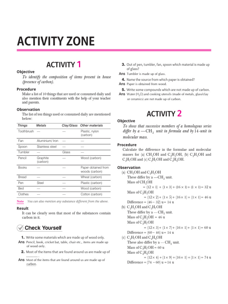 All in One SCIENCE 10 Activity CH 4 | PDF