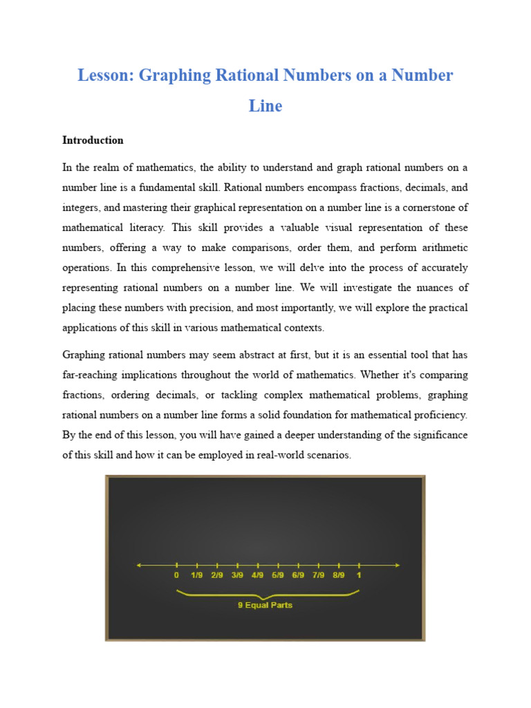 Graphing Rational Numbers on a Number Line | PDF | Numbers | Integer