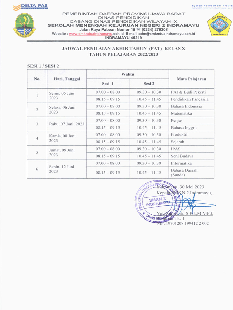 Jadwal PAT | PDF