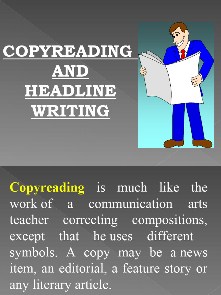 Copyreading and Headline Writing Guide | PDF | Verb | Copy Editing
