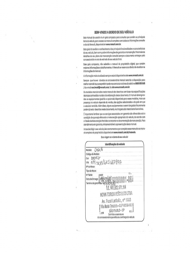 Manual Do Proprietário Oroch | PDF