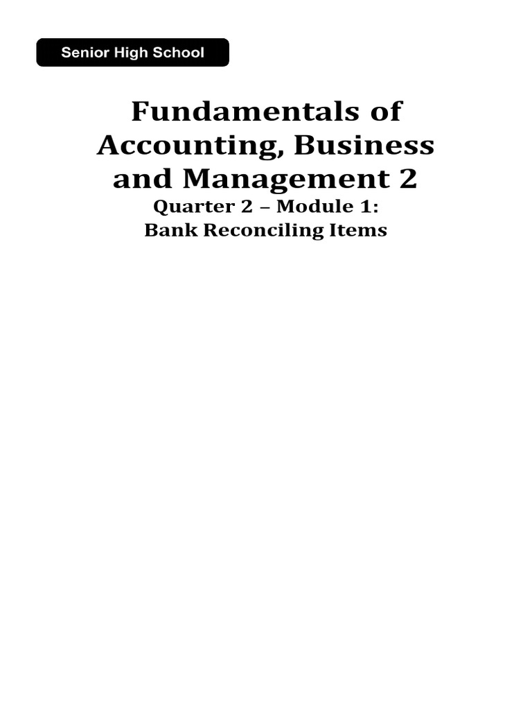 FABM2 Q2 MOD1 Bank-Reconciling-Items | PDF