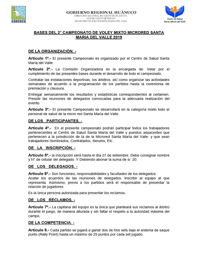 Bases Voley | PDF | Árbitro