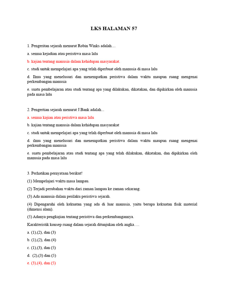 Sejarah Lks Hal 57 Rill No Fek Fek | PDF