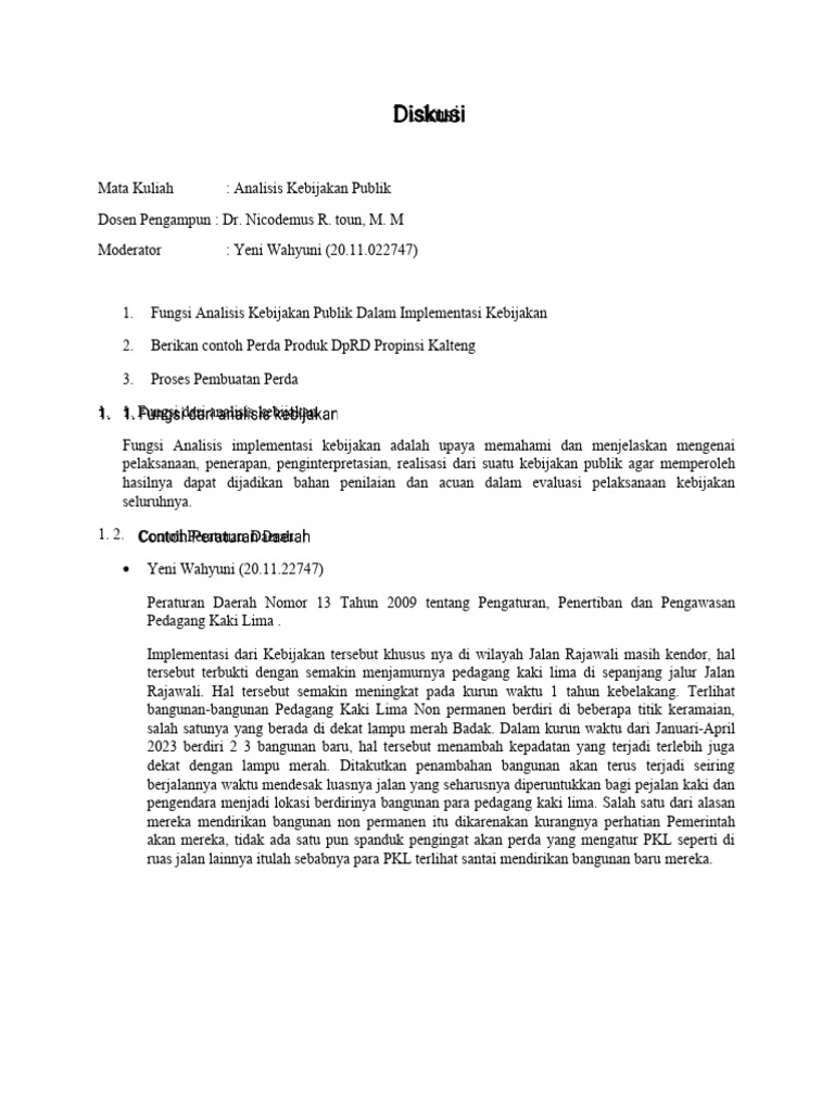 Diskusi-Analisis Kebijakan Publik | PDF