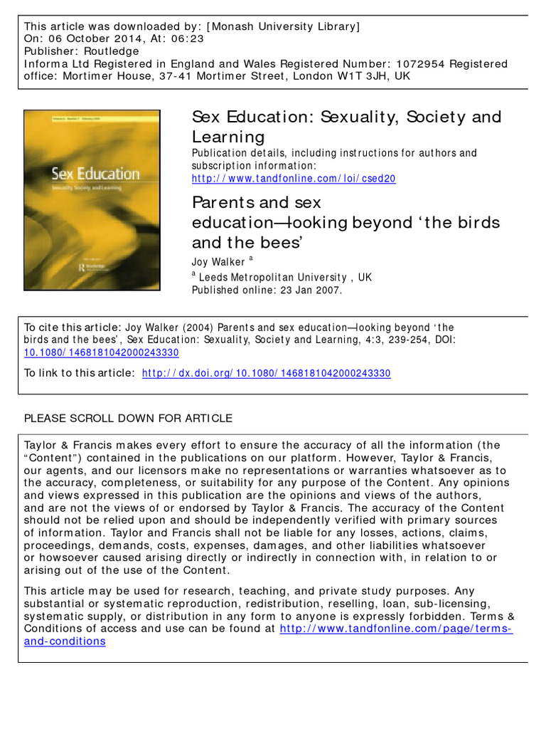 Parents and Sex Education in UK | PDF | Sex Education | Socialization