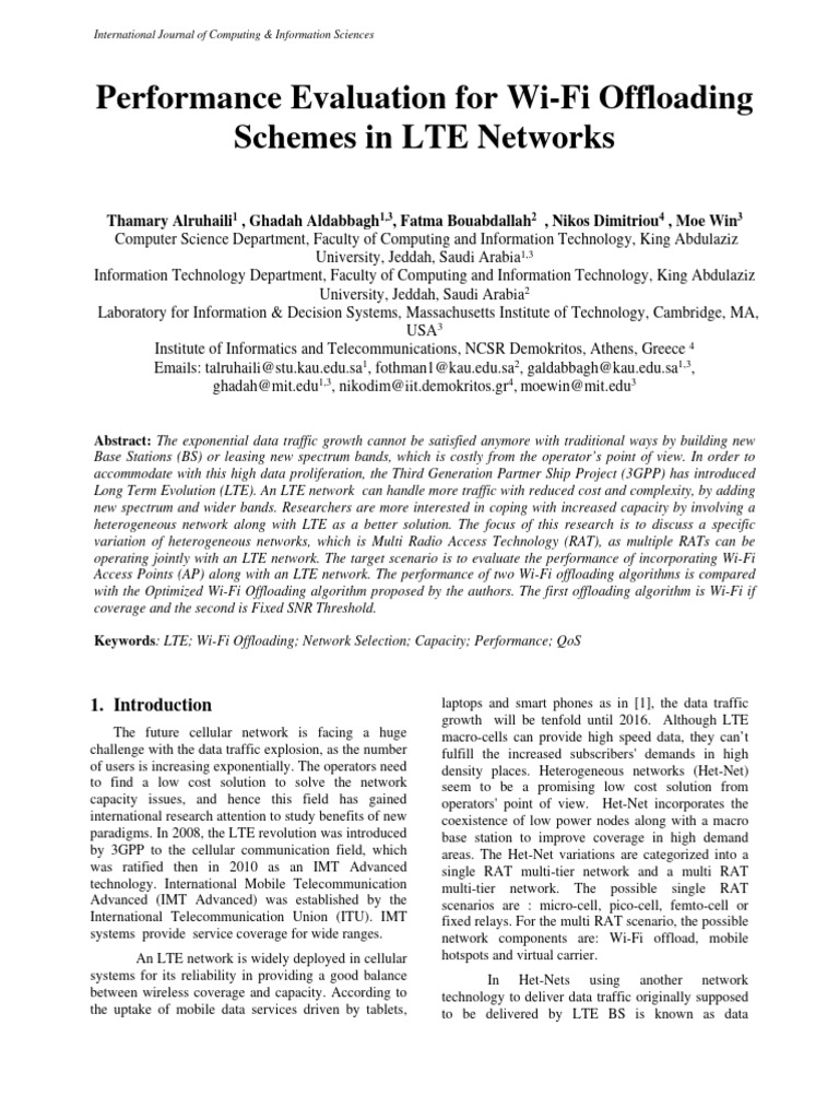 Performance Evaluation For Wi Fi Offload-1 | PDF | Wi Fi | Ieee 802.11