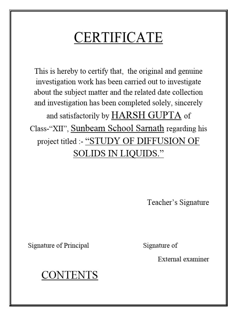 CERTIFICATE of Chem | PDF