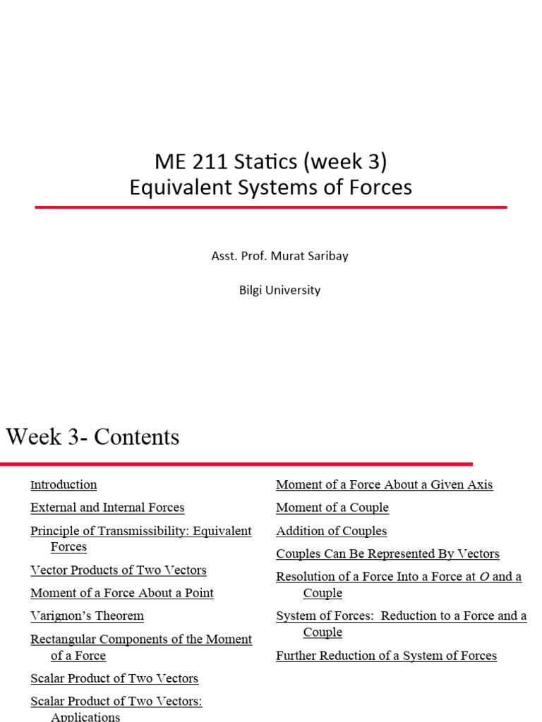 ME211 Week3 | PDF | Force | Euclidean Vector