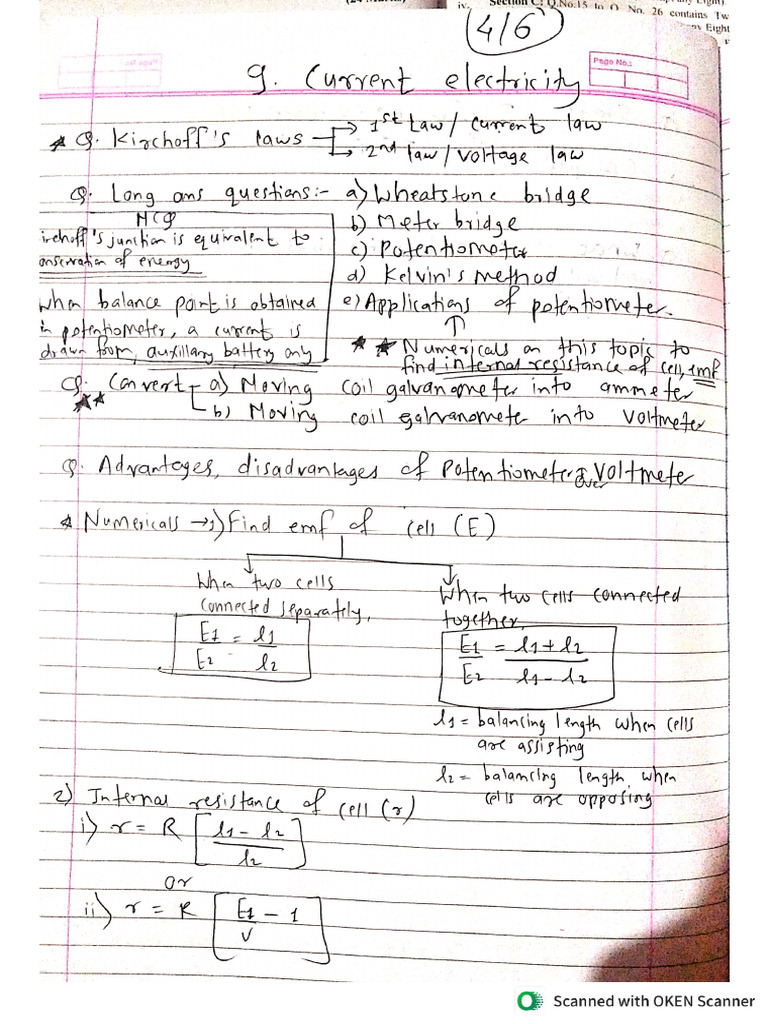 9.current Electricity IMP | PDF 9.current Electricity IMP | PDF