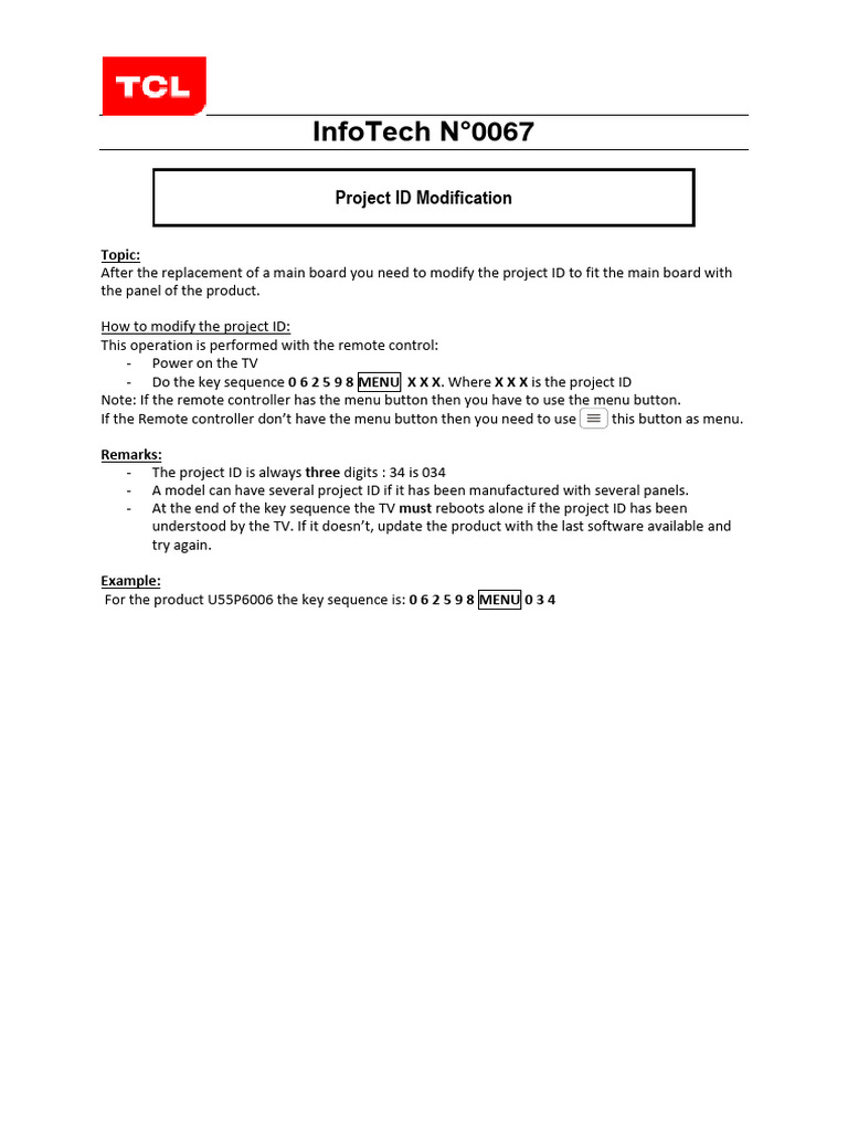 Infotech 0067 - Project - ID - Modification - Procedure | PDF | Computers