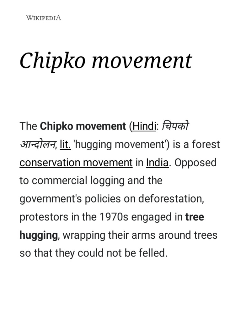 Chipko Movement: India's Tree-Hugging Protest | PDF