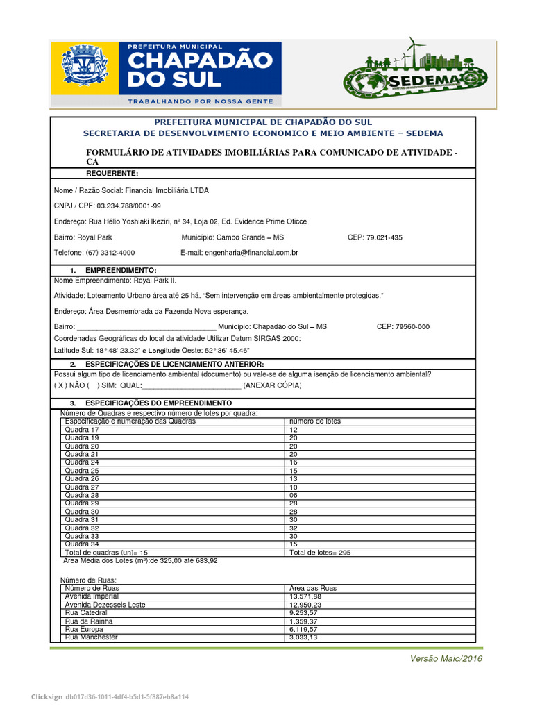 Formulário de Atividades Imobiliárias para Comunicado Ass | PDF | Desperdício | América do Sul