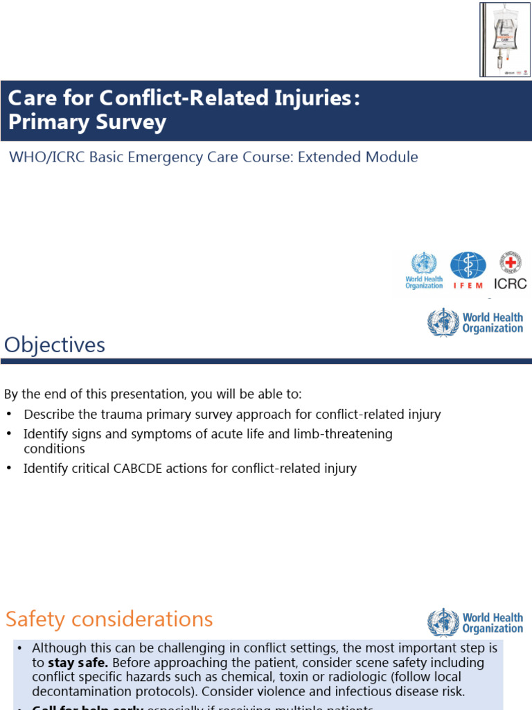 BEC_Conflict_Primary_Survey_Module1_EN | PDF | Injury | Bleeding