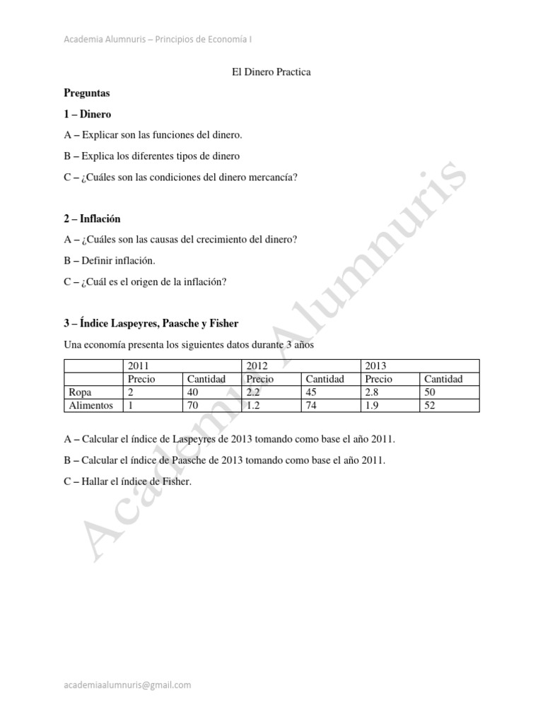U9 El Dinero Practica - Academia Alumnuris | PDF