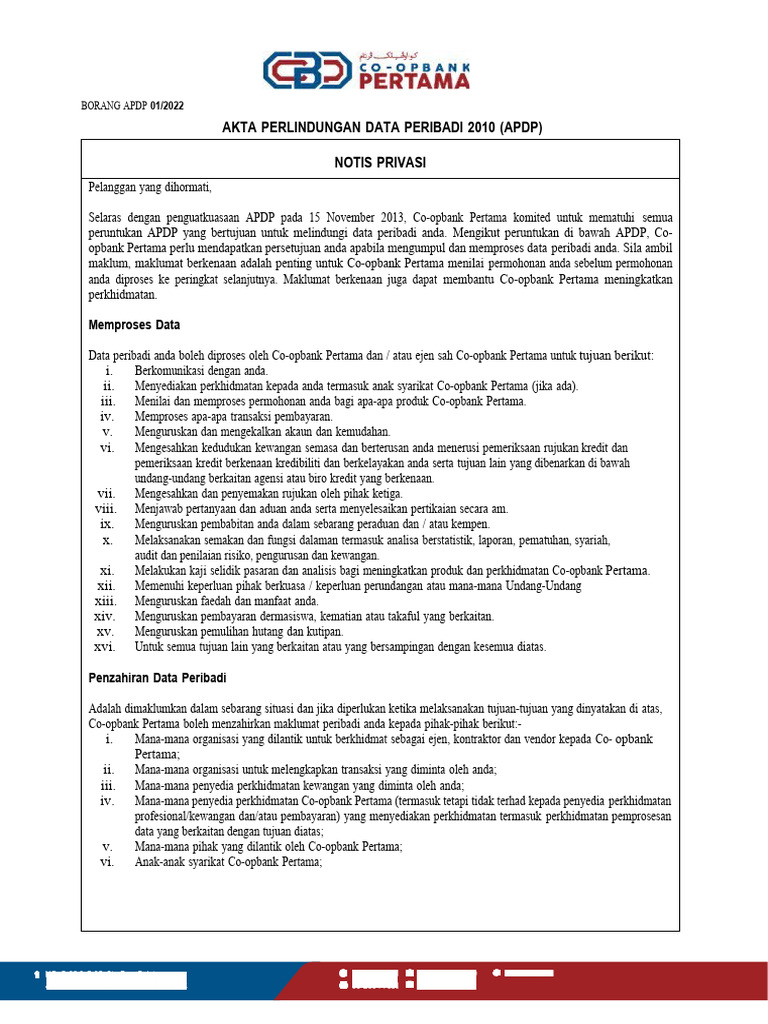 Akta Perlindungan Data Peribadi 2010 (Apdp) | PDF