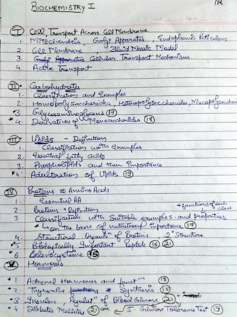 Biochemistry Study Guide & Notes | PDF