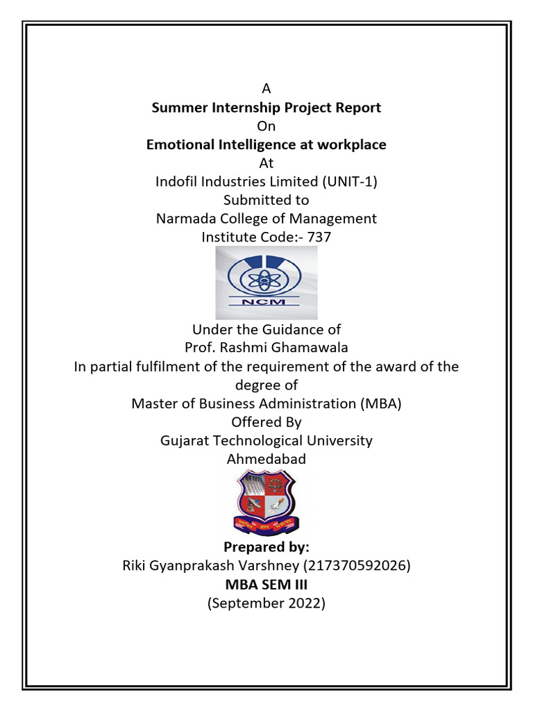 SIP Report Indofil | PDF