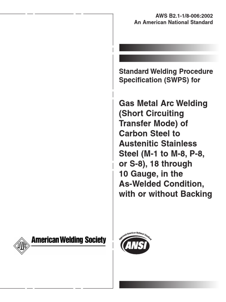 Aws B2 1 1 8 006 2002 SWPS Gmaw | PDF | Technology & Engineering