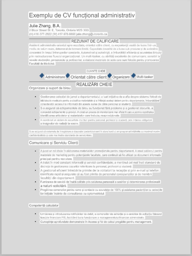 1 Sample Functional CV Template Tradus | PDF