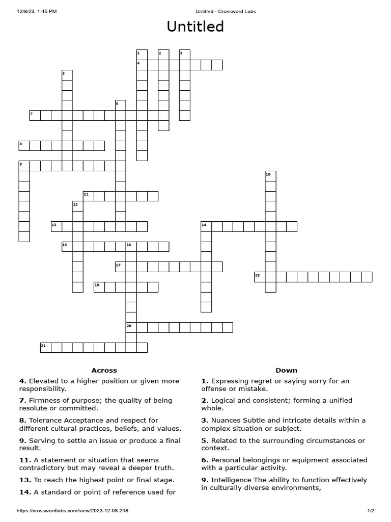 CULTURE - Crossword PUZZLE | PDF | Understanding | Cognitive Science