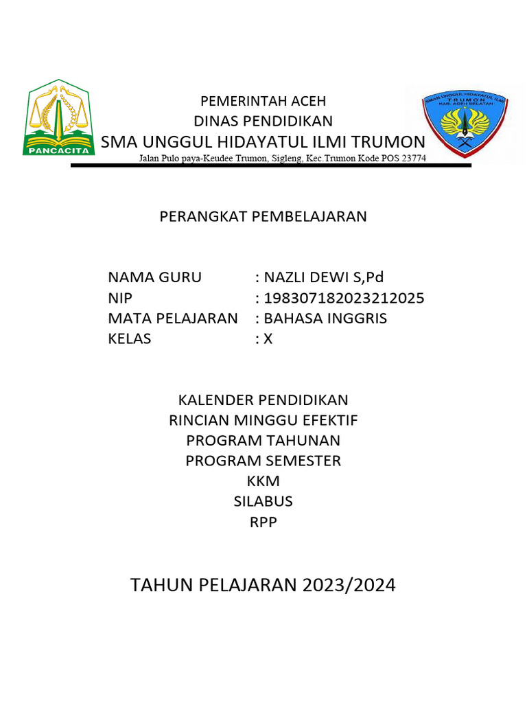 Cover RPP | PDF | Karier & Perkembangan