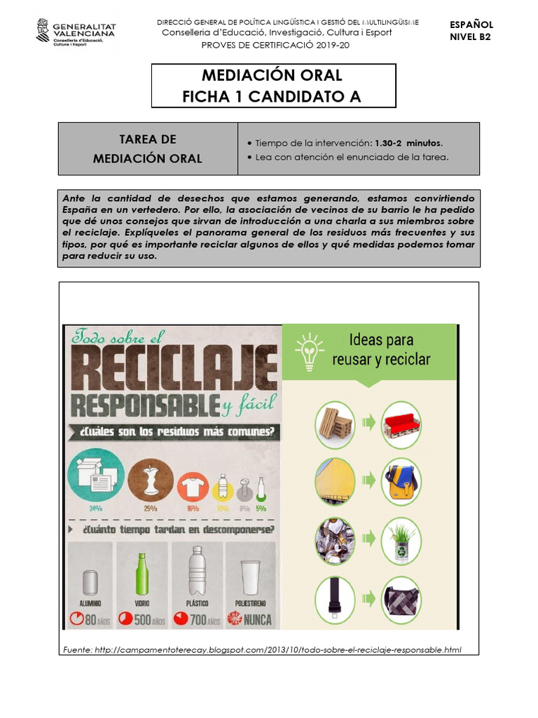 B2 Modelo Tipo Mediación Oral Castellano | PDF