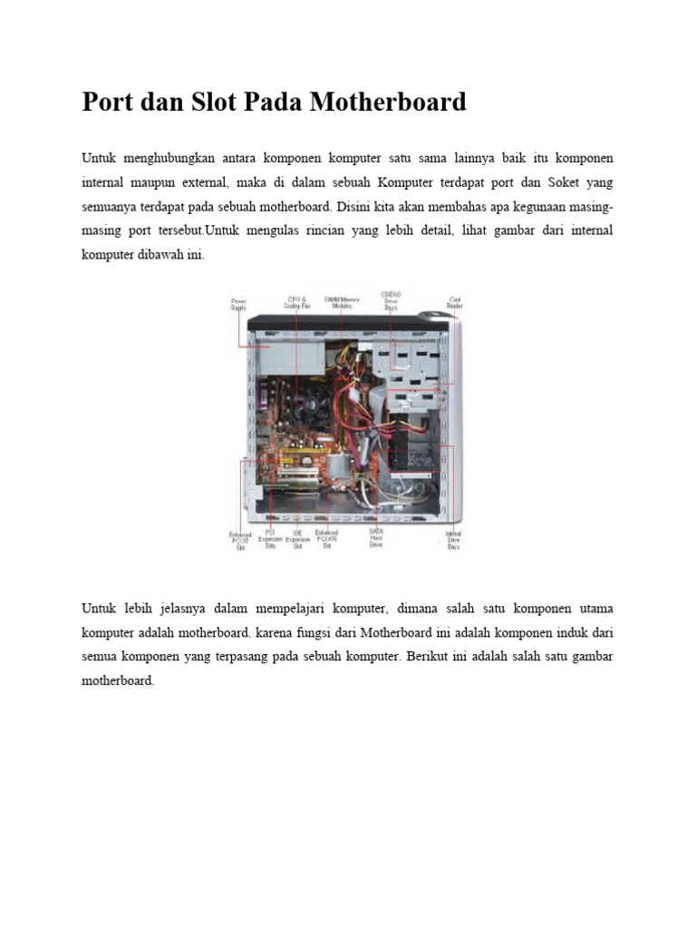 Jenis dan Fungsi Port pada Motherboard | PDF