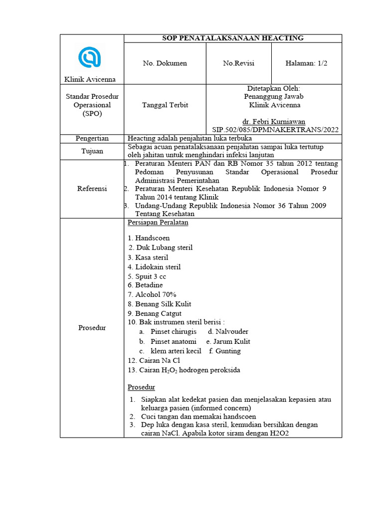 Sop Hecting | PDF | Pengembangan Diri