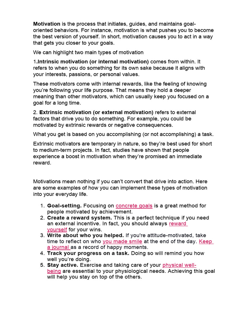 Motivation Is | PDF