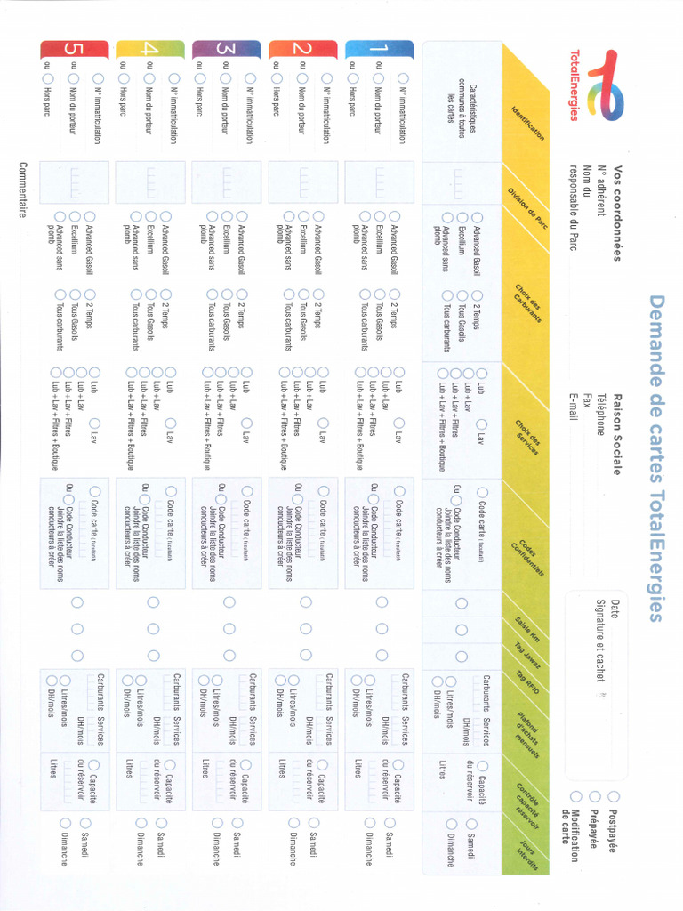 Demande de Carte TOTAL | PDF