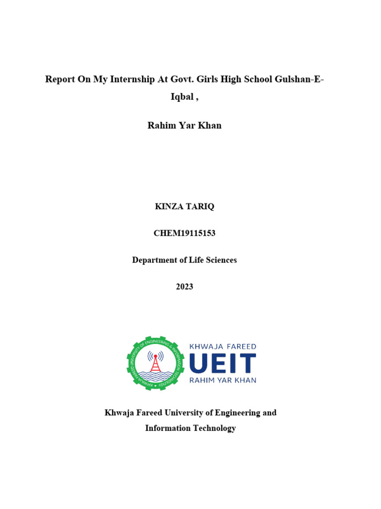 Kinzal Internship Report | PDF | Learning | Inquiry Based Learning