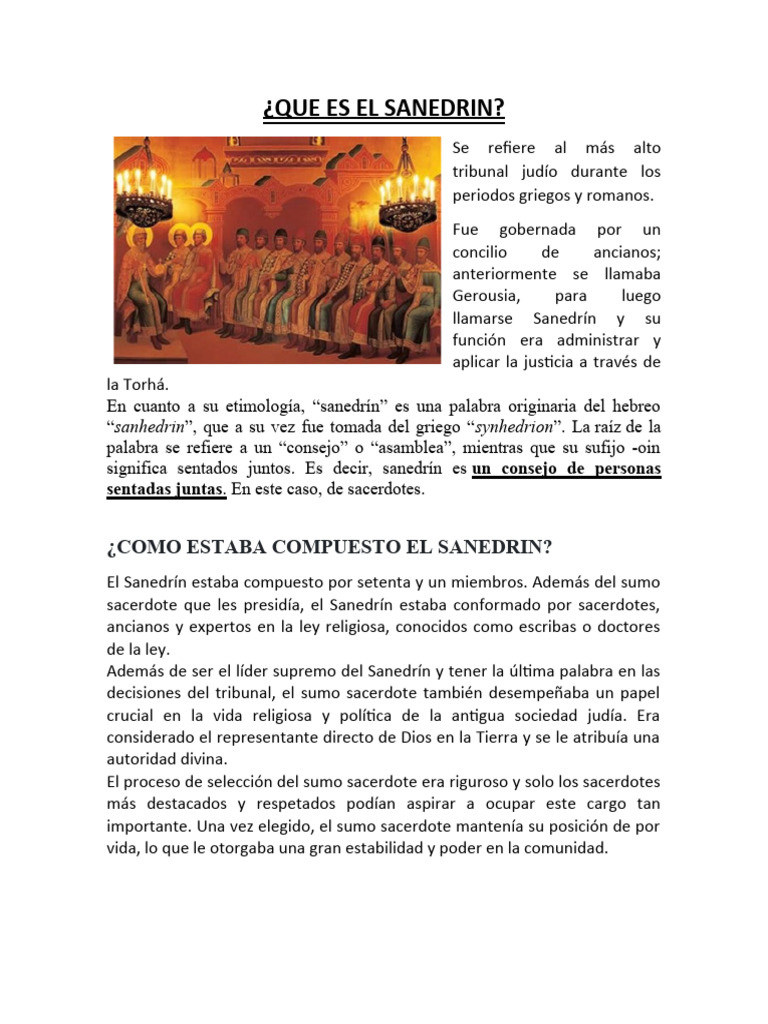 QUE ES EL SANEDRIN | PDF