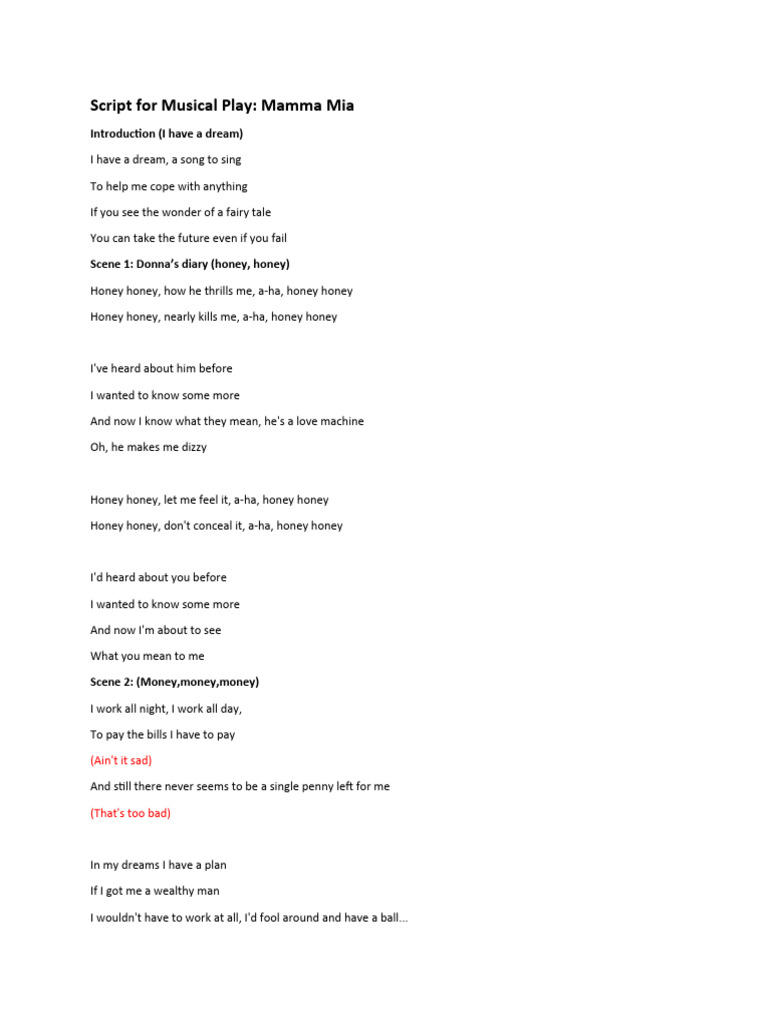 Script For Musical Play | PDF | Poetry