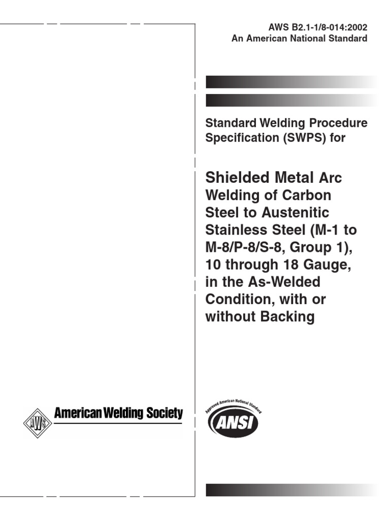 SWPS for SMAW of Carbon to Stainless | PDF | Construction | Welding