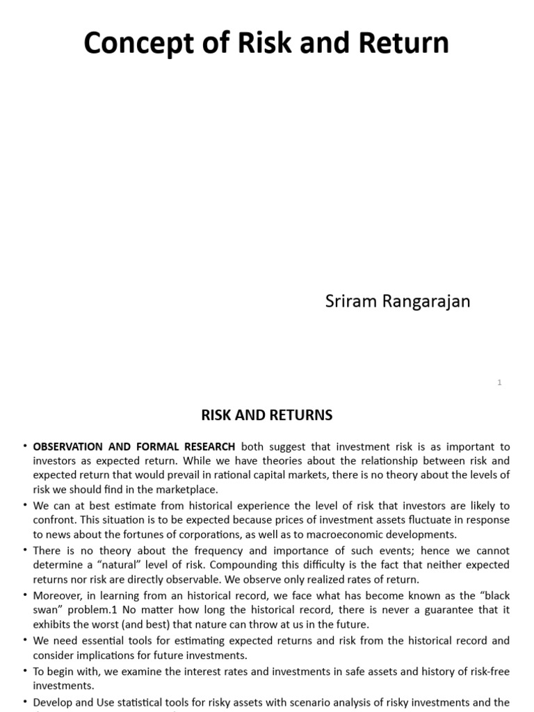 Introduction To The Concept of Risk and Return | PDF | Financial Risk ...