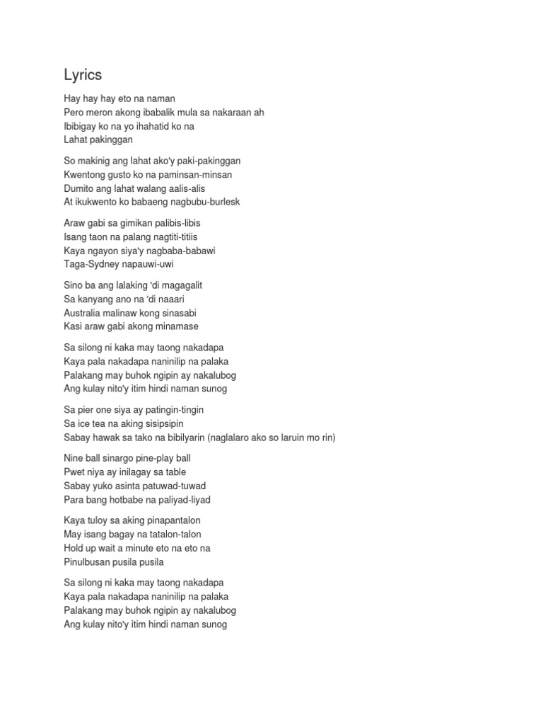 Pink Palaka Lyrics | PDF