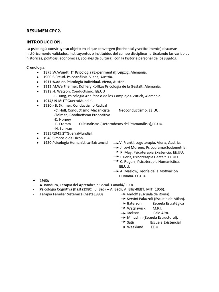 RESUMEN CPC2 | PDF | Neurosis | Psicoanálisis