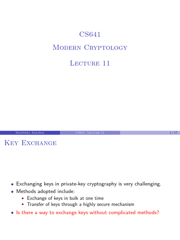 Lecture 11 - Public Key Cryptography | PDF | Cryptography | Public Key ... Lecture 11 - Public Key Cryptography | PDF | Cryptography | Public Key ...