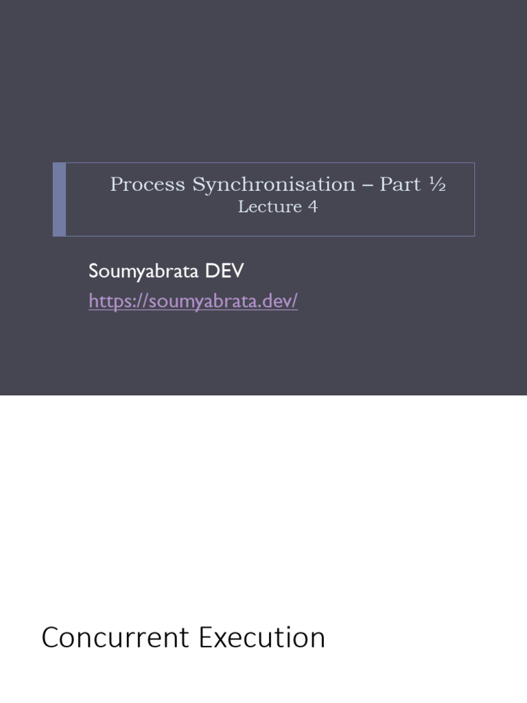 Concurrent Execution & Synchronization | PDF | Computers | Technology ...