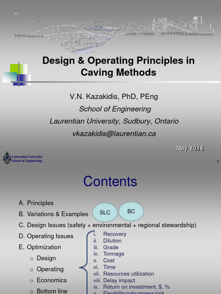 Vassilios Kazakidis Design Opertaing Principles in Caving Methods Compressed | PDF