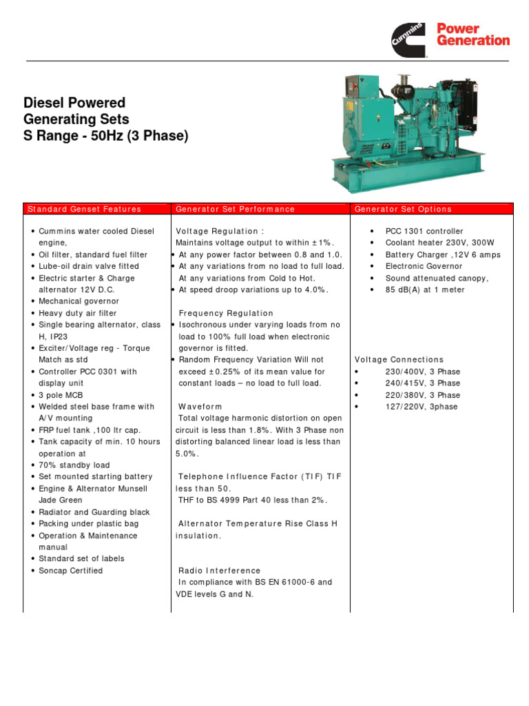 Cummins 50kVA | PDF | Diesel Engine | Machines