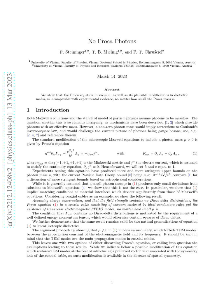 No Proca Photons | PDF