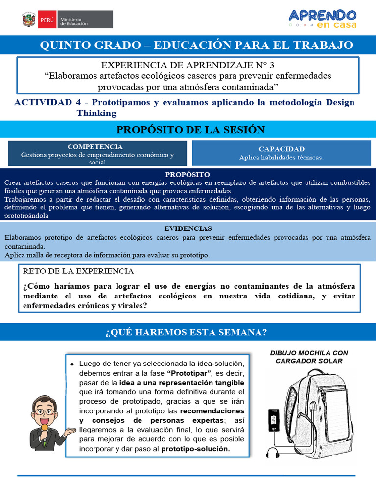 Iii Experiencia de Aprendizaje - Act 4 - 5 Grado | PDF | Evaluación | Aprendizaje