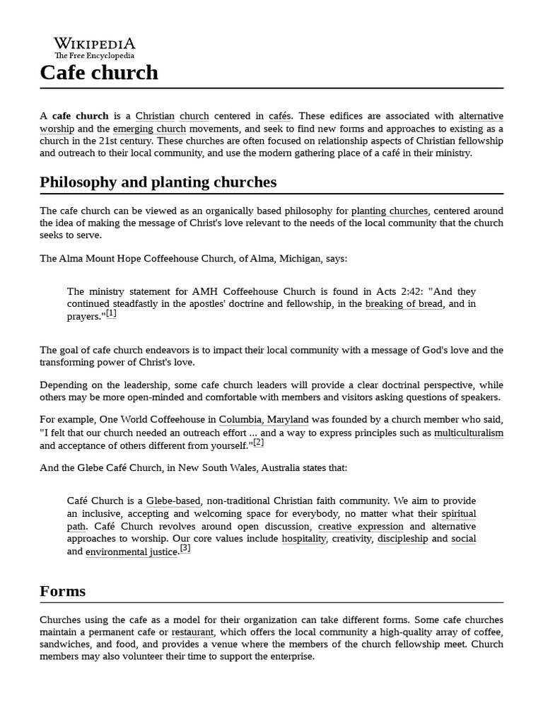 Cafe Church | PDF