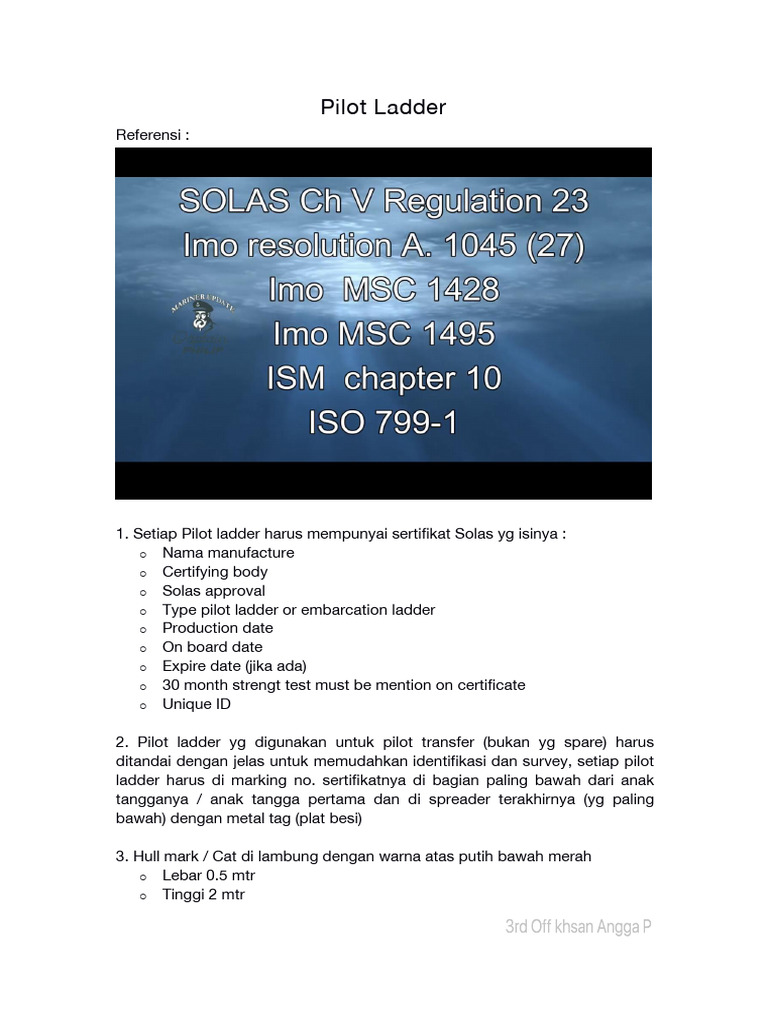 Sertifikasi dan Spesifikasi Pilot Ladder | PDF | Sejarah